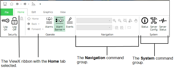ViewX and Virtual ViewX Clients Guide - The ViewX Ribbon (ViewX Client)